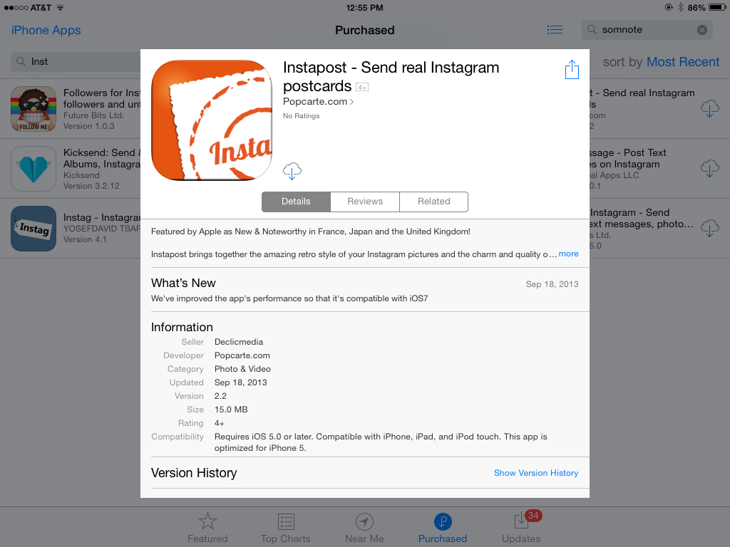 Instapost iPhone App Plaintext Data Transmission